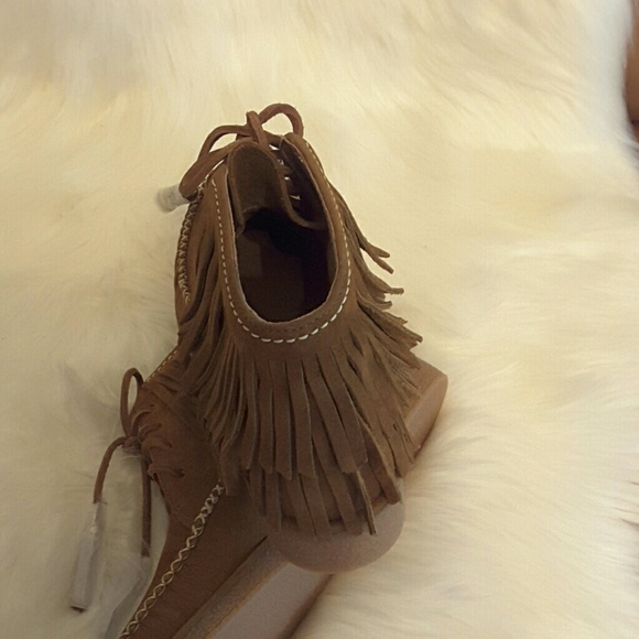 UGG | Shoes | Ugg Caleb Chestnut Leather Fringe Ankle Boots | Poshmark